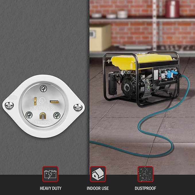 Straight Blade Flanged Inlet, NEMA 5-20, 15A 125VAC - Wiring Devices ...
