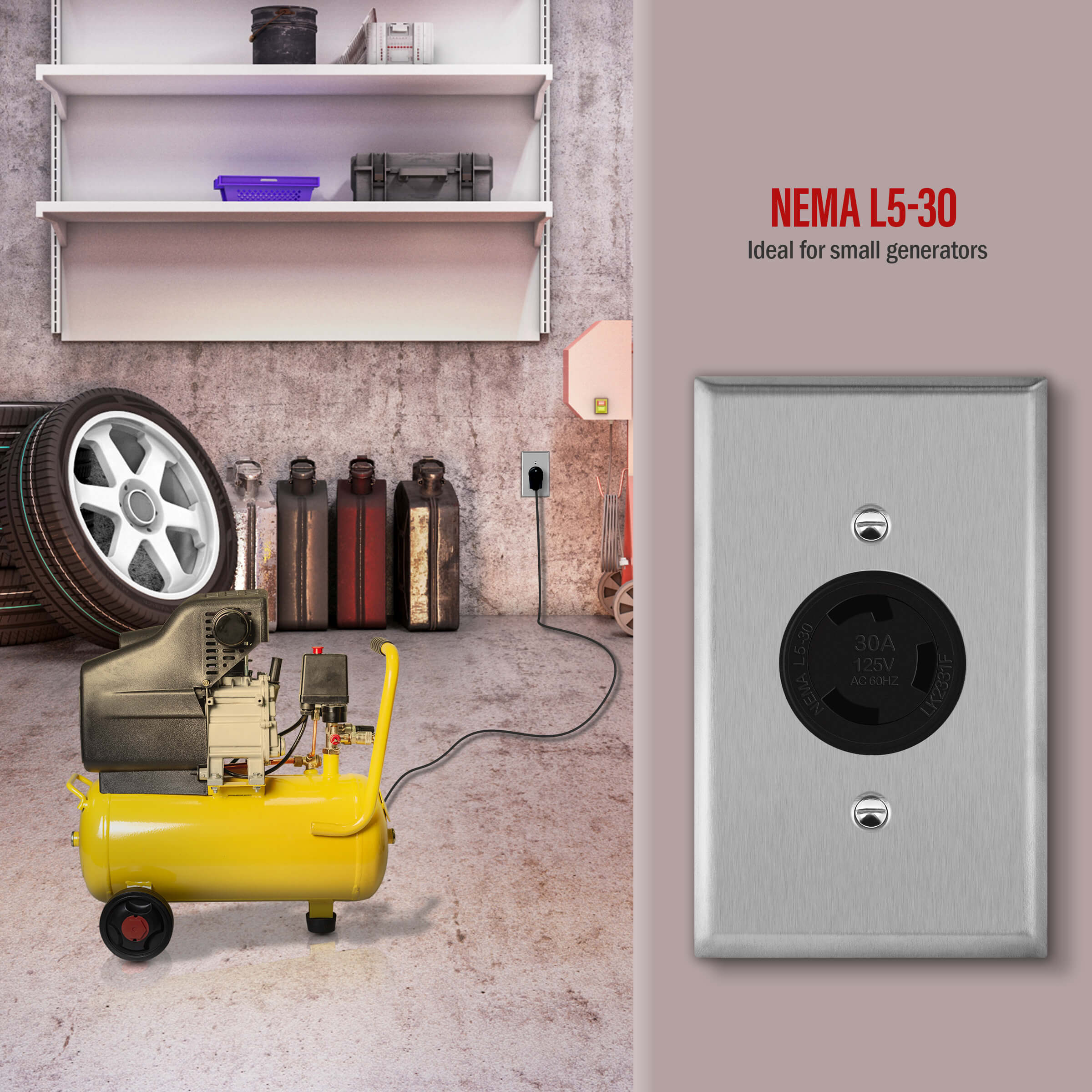 NEMA L5-30R Locking Receptacle, 30A/125V | TOPGREENER