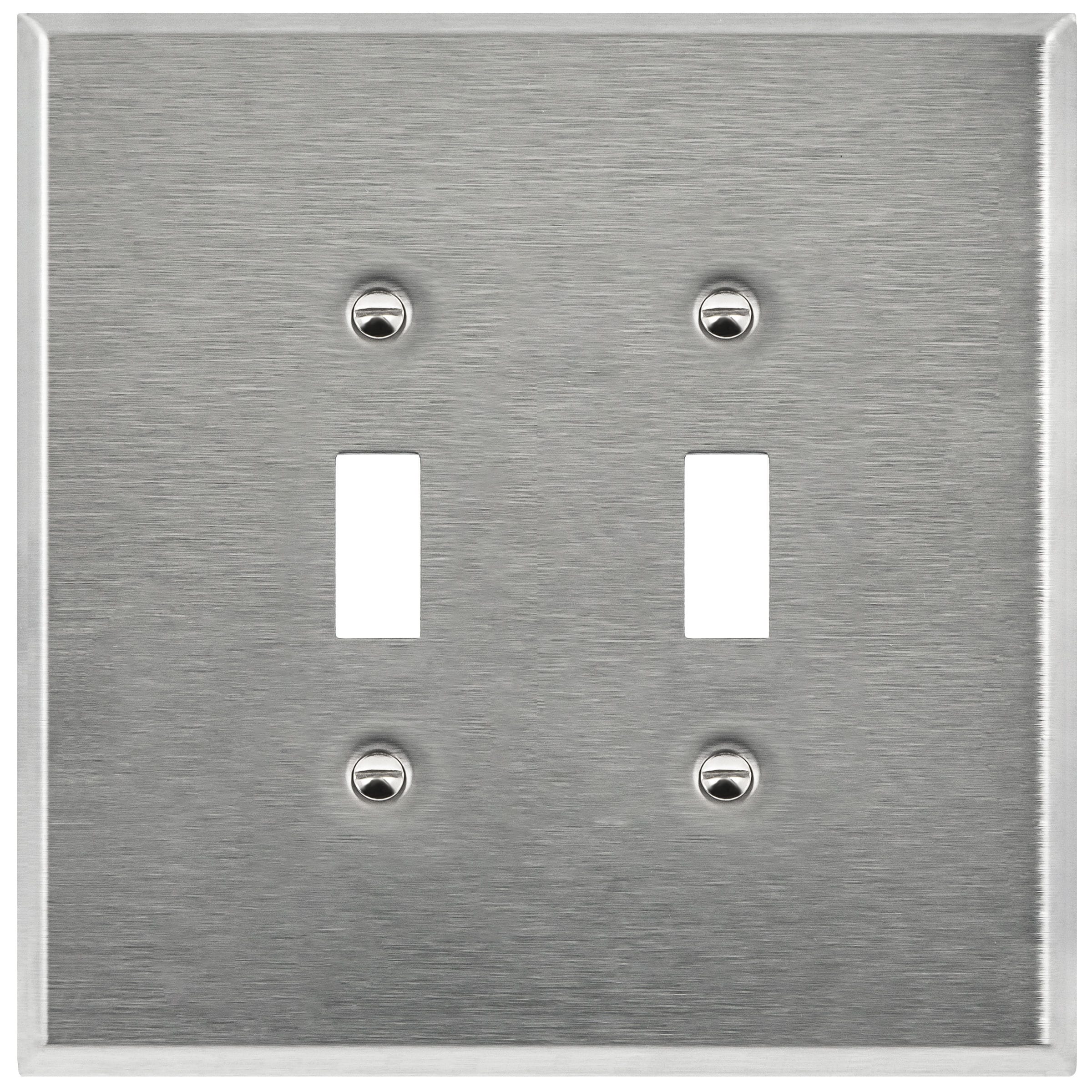 2-Gang Stainless Steel Toggle Switch Wall Plate | TOPGREENER