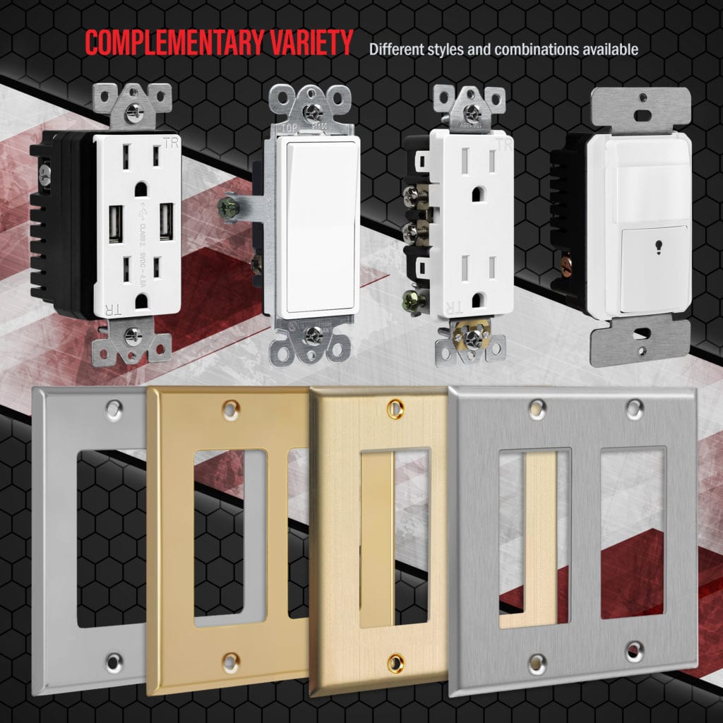 2-Gang Stainless Steel Decorator Wall Plate | TOPGREENER