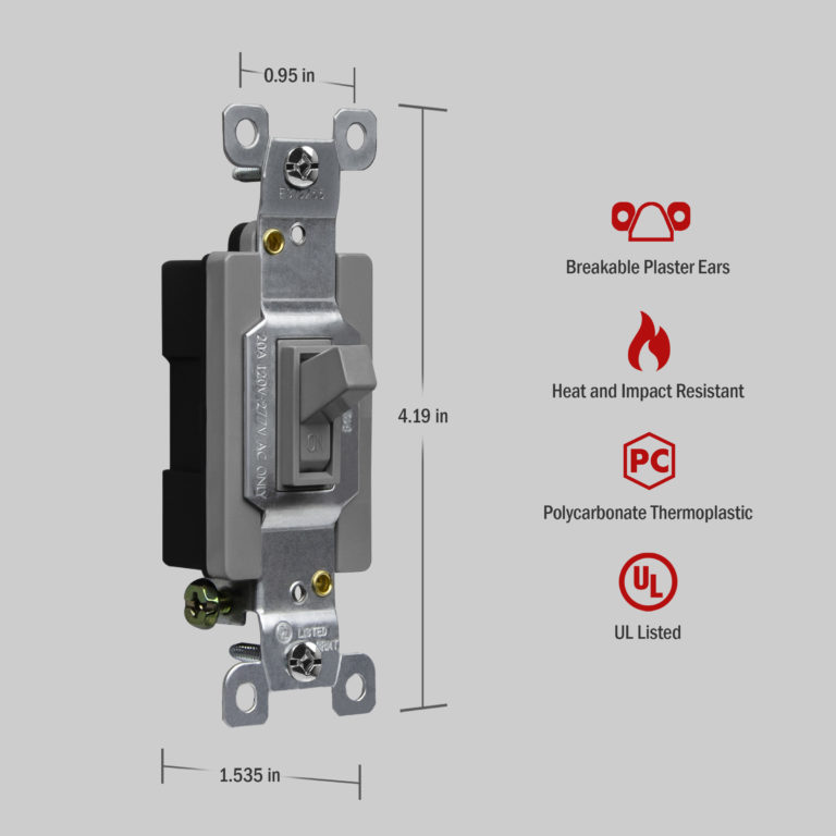 Single Pole Toggle Light Switch, 20A/120-277V | TOPGREENER