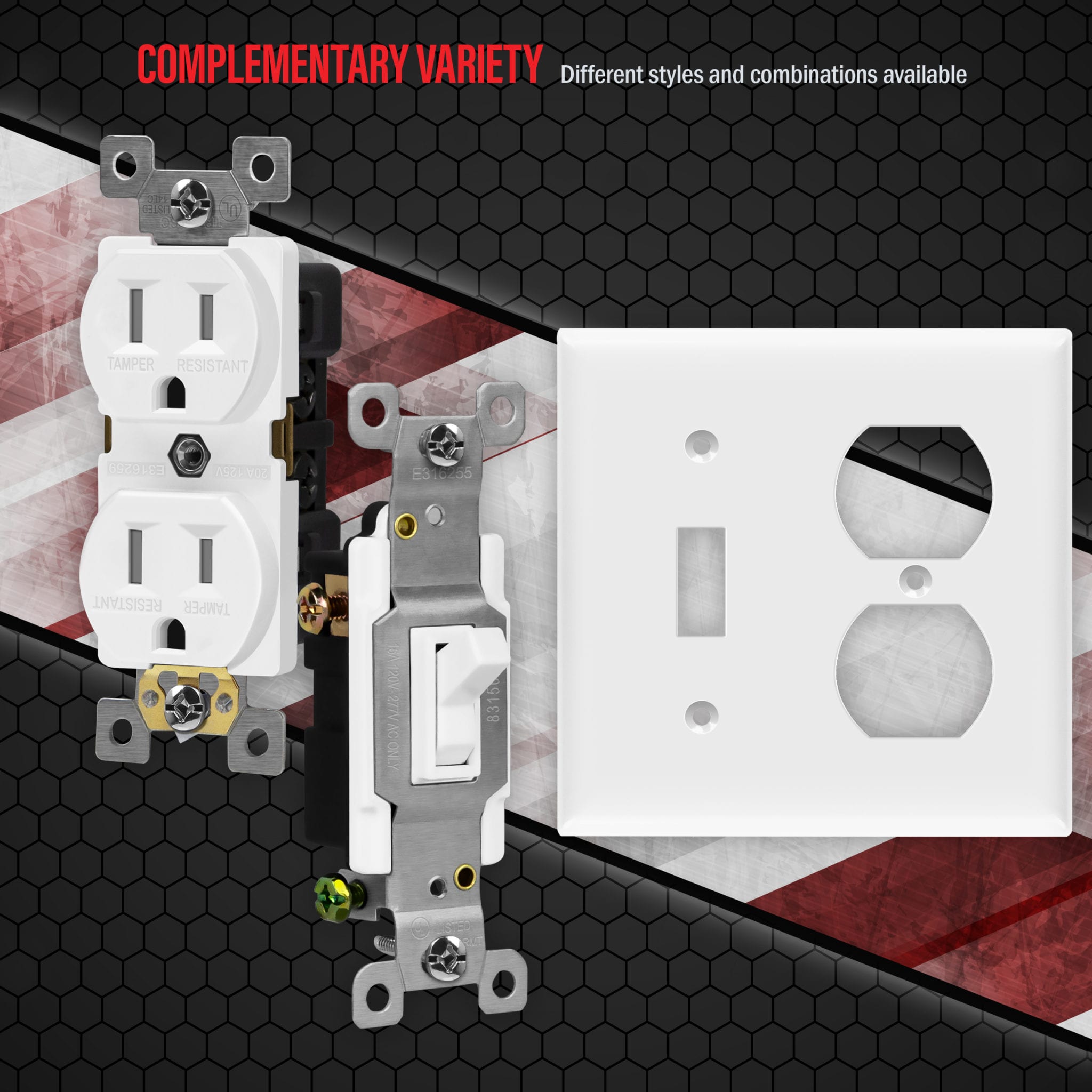 2-Gang Toggle/Duplex Combination Wall Plate | TOPGREENER