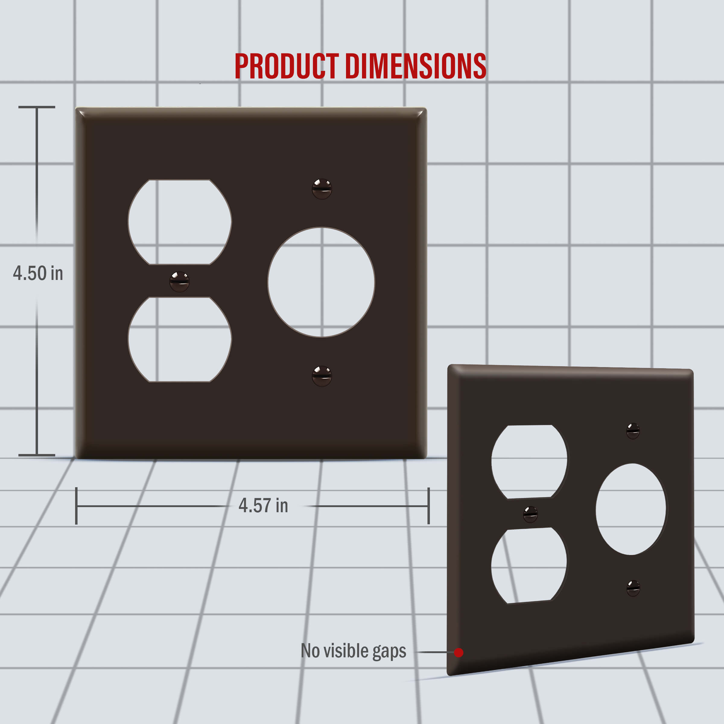 ENERLITES Combination Duplex Outlet/Single Receptacle 1.406-in Hole ...