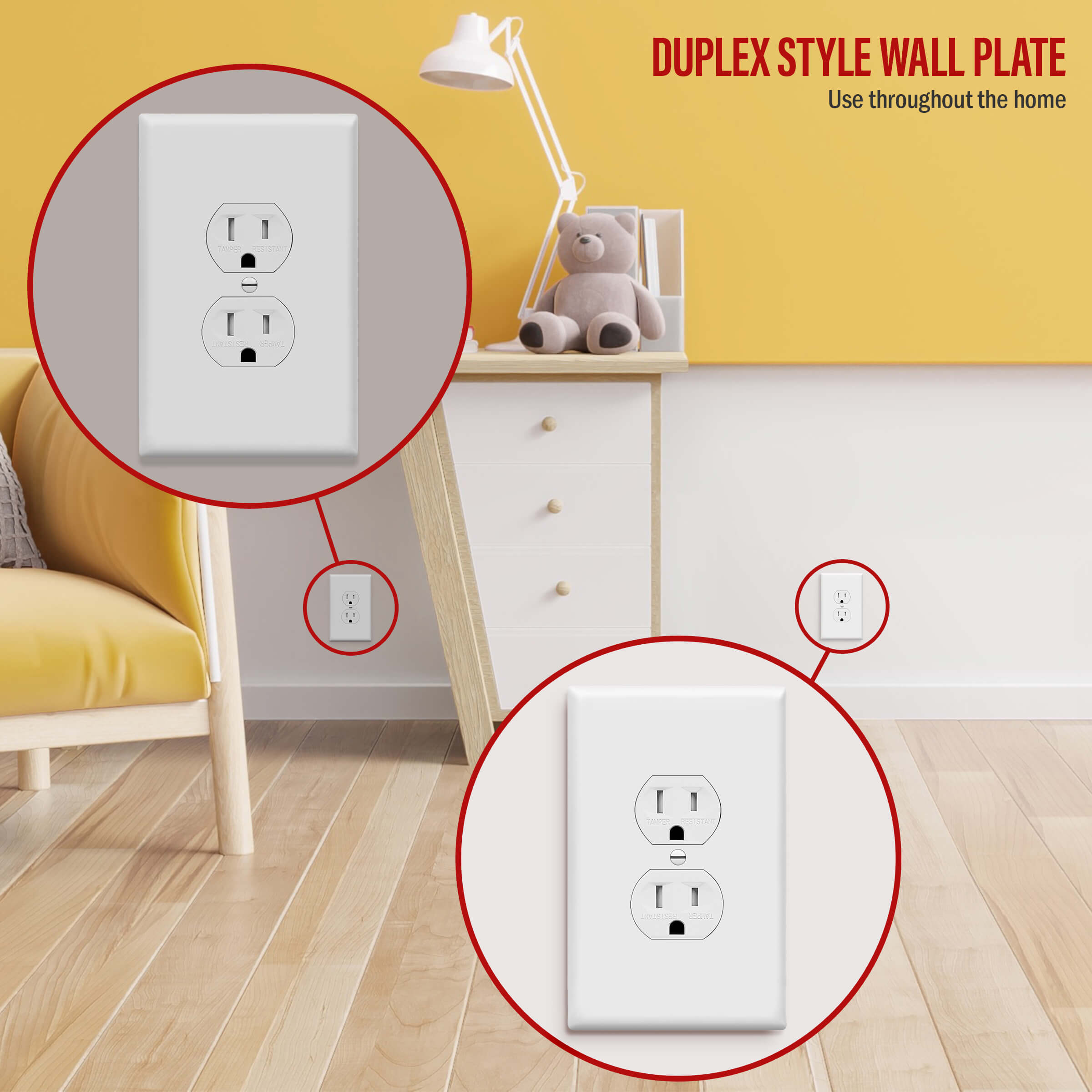 ENERLITES Duplex Receptacle Outlet Wall Plate, Oversized 1-Gang ...
