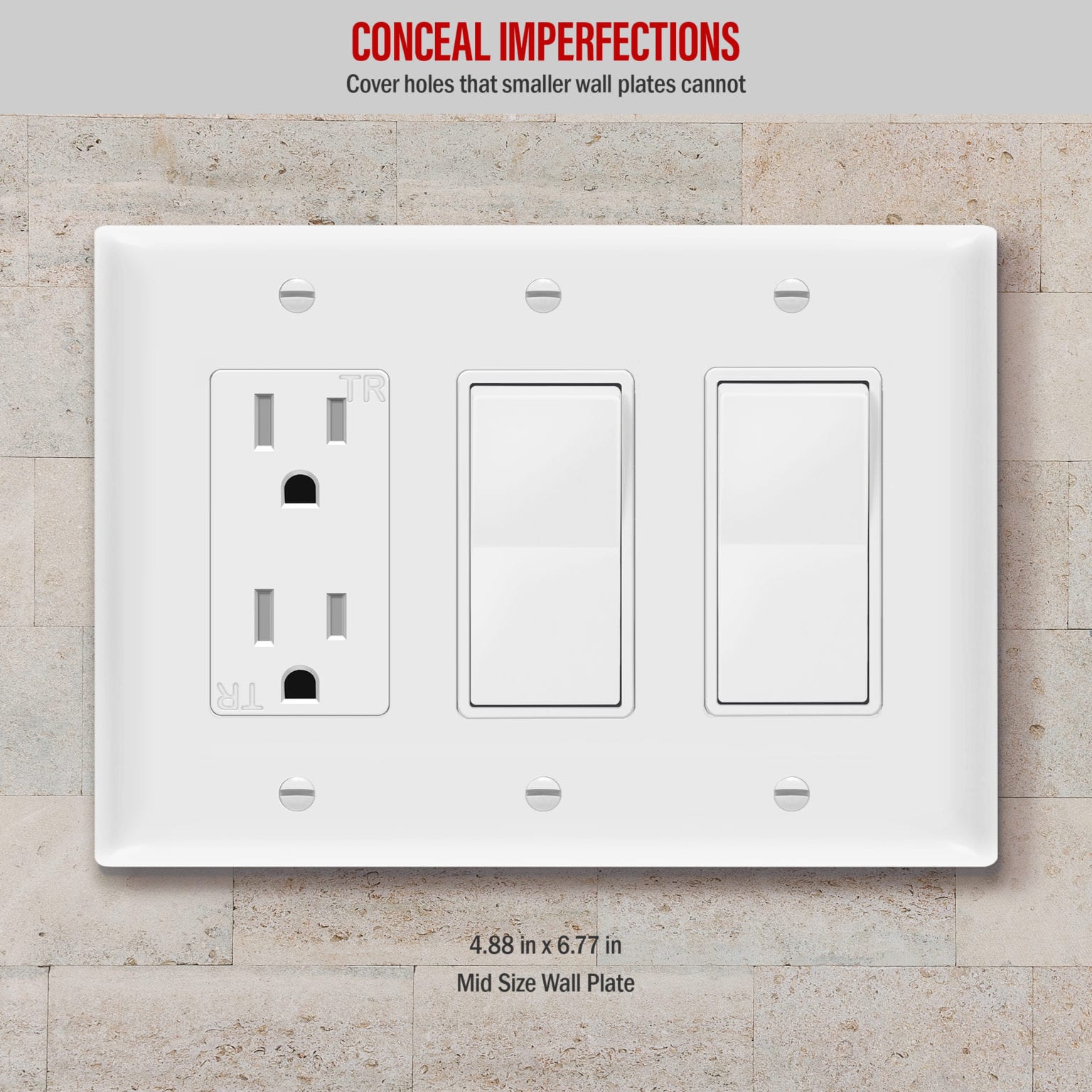 3-Gang Decorator Style Matte Wall Plate | TOPGREENER
