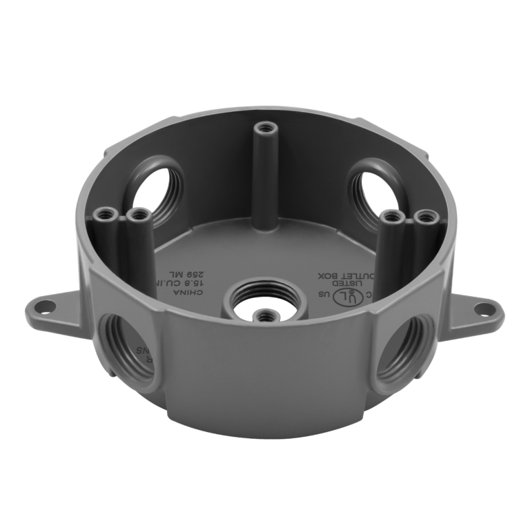 Round Weatherproof Box (w/ 5 3/4-in holes) | TOPGREENER