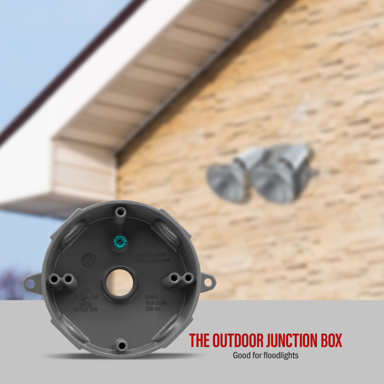 Round Weatherproof Box (w/ 5 3/4-in holes) | TOPGREENER