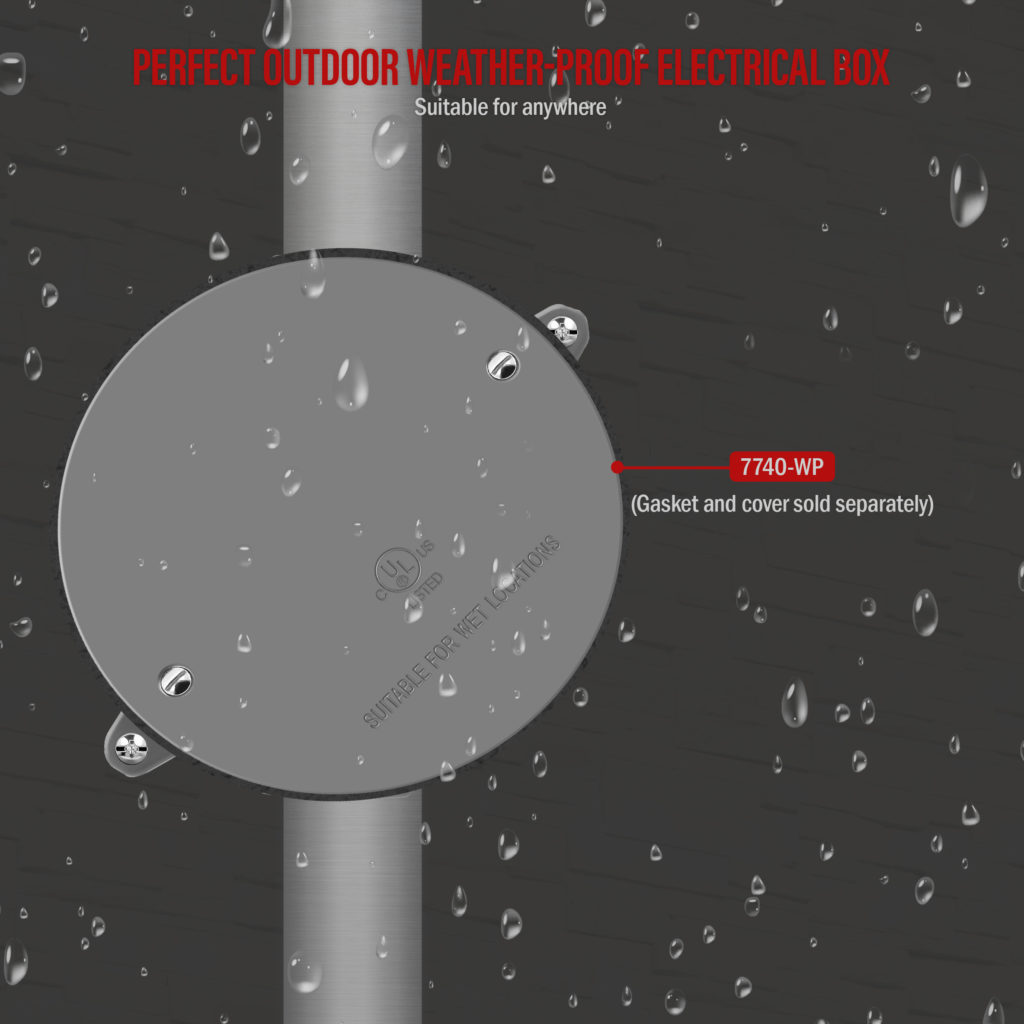 Round Weatherproof Box (w/ 5 1/2-in holes) | TOPGREENER