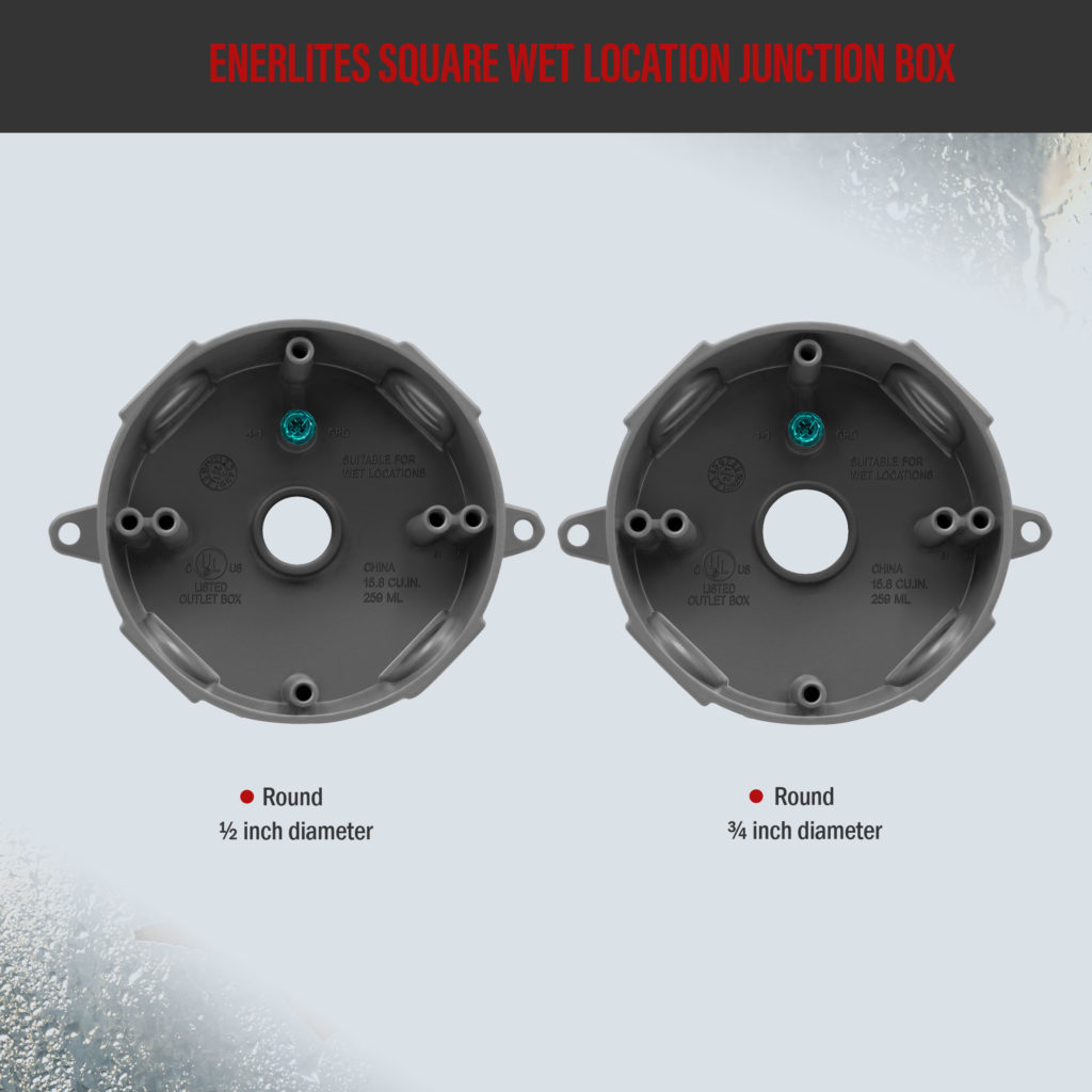 Round Weatherproof Box (w/ 5 1/2-in holes) | TOPGREENER