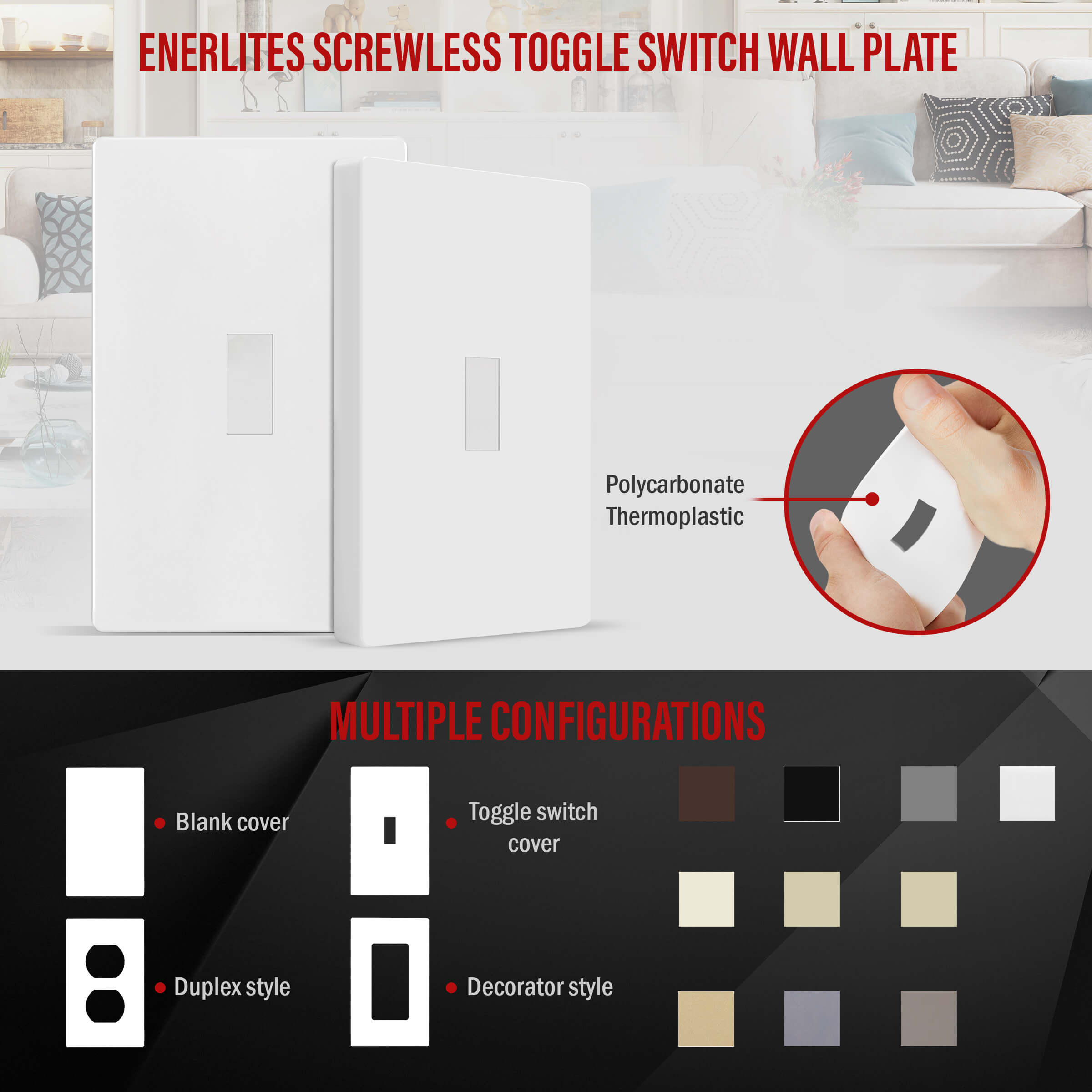 Screwless Toggle Switch Wall Plate | TOPGREENER