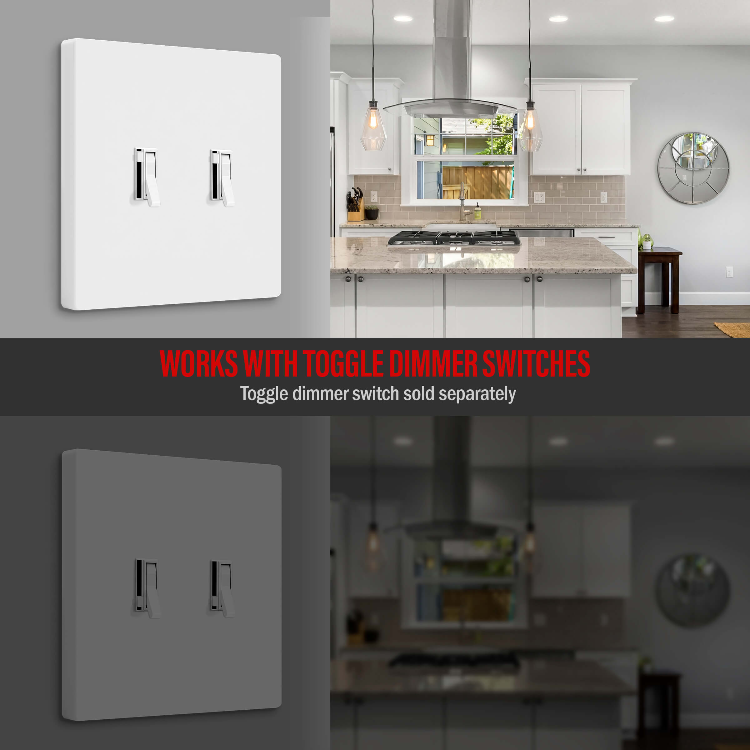 Screwless Double Toggle Switch Wall Plate | TOPGREENER