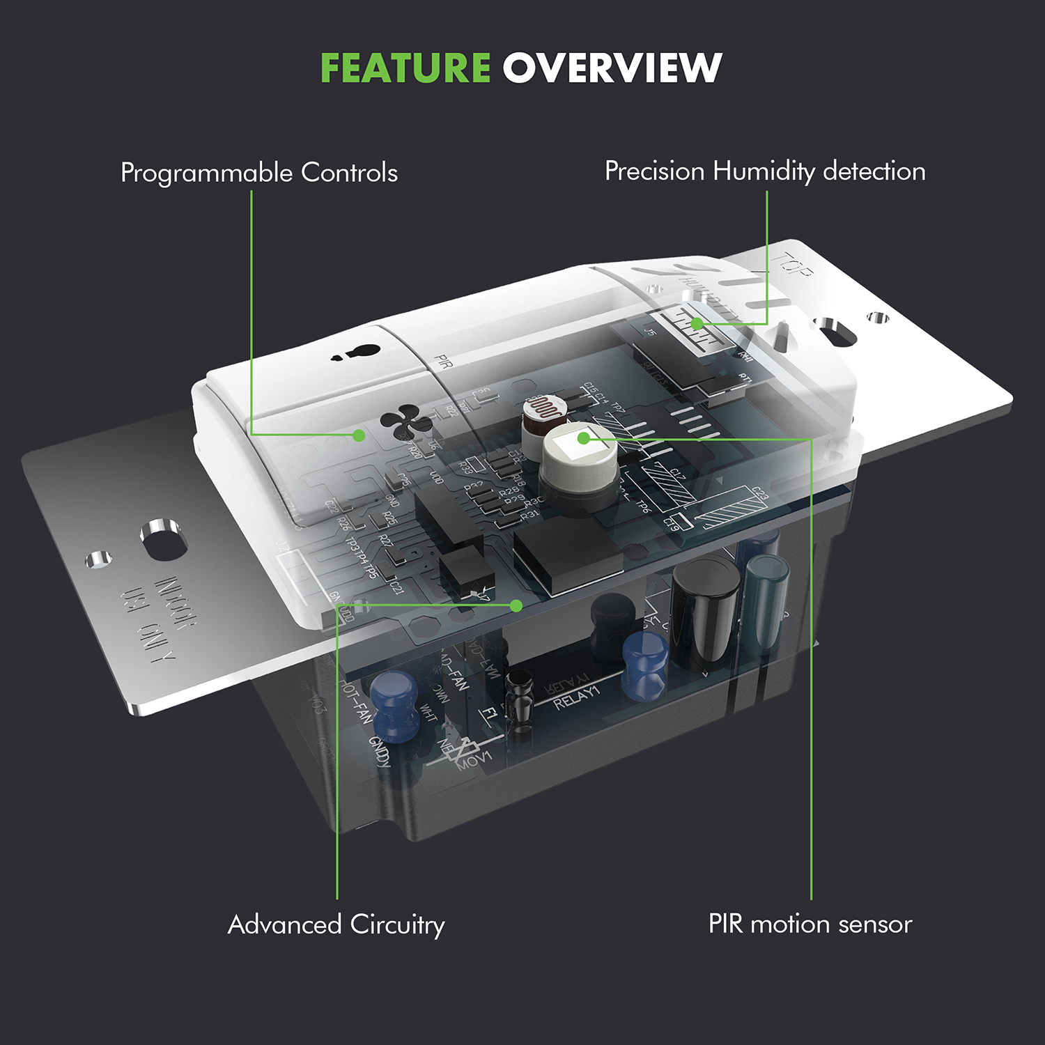 TOPGREENER Humidity Sensor-Light and Fan Control | $45.99