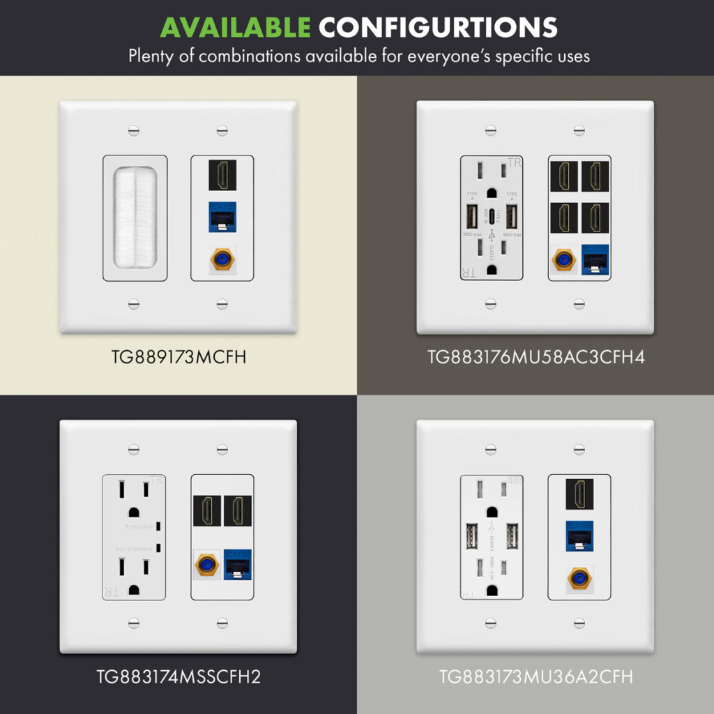 2-Gang Datacom with Multimedia Pass-Through | TOPGREENER