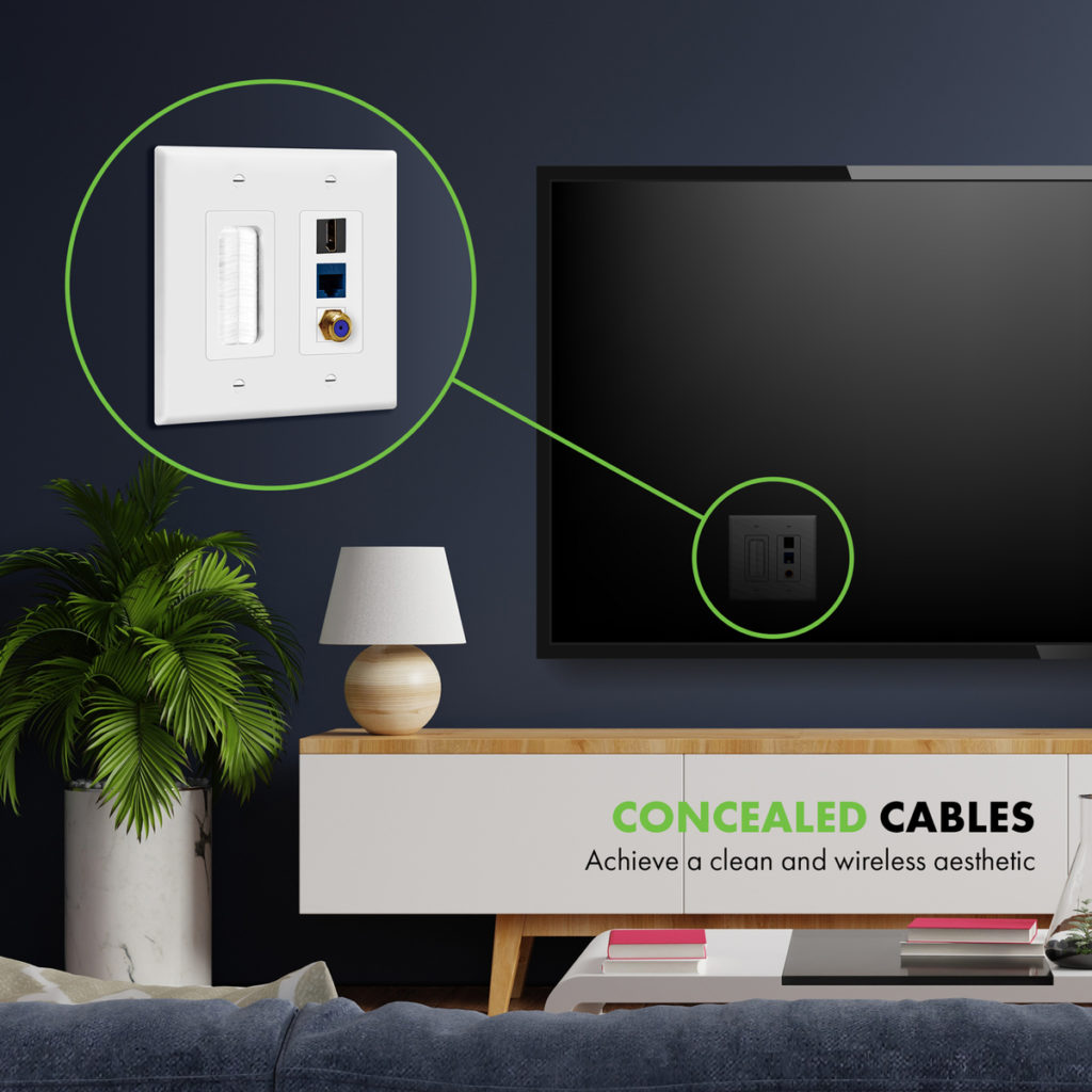 2-Gang Datacom with Multimedia Pass-Through | TOPGREENER