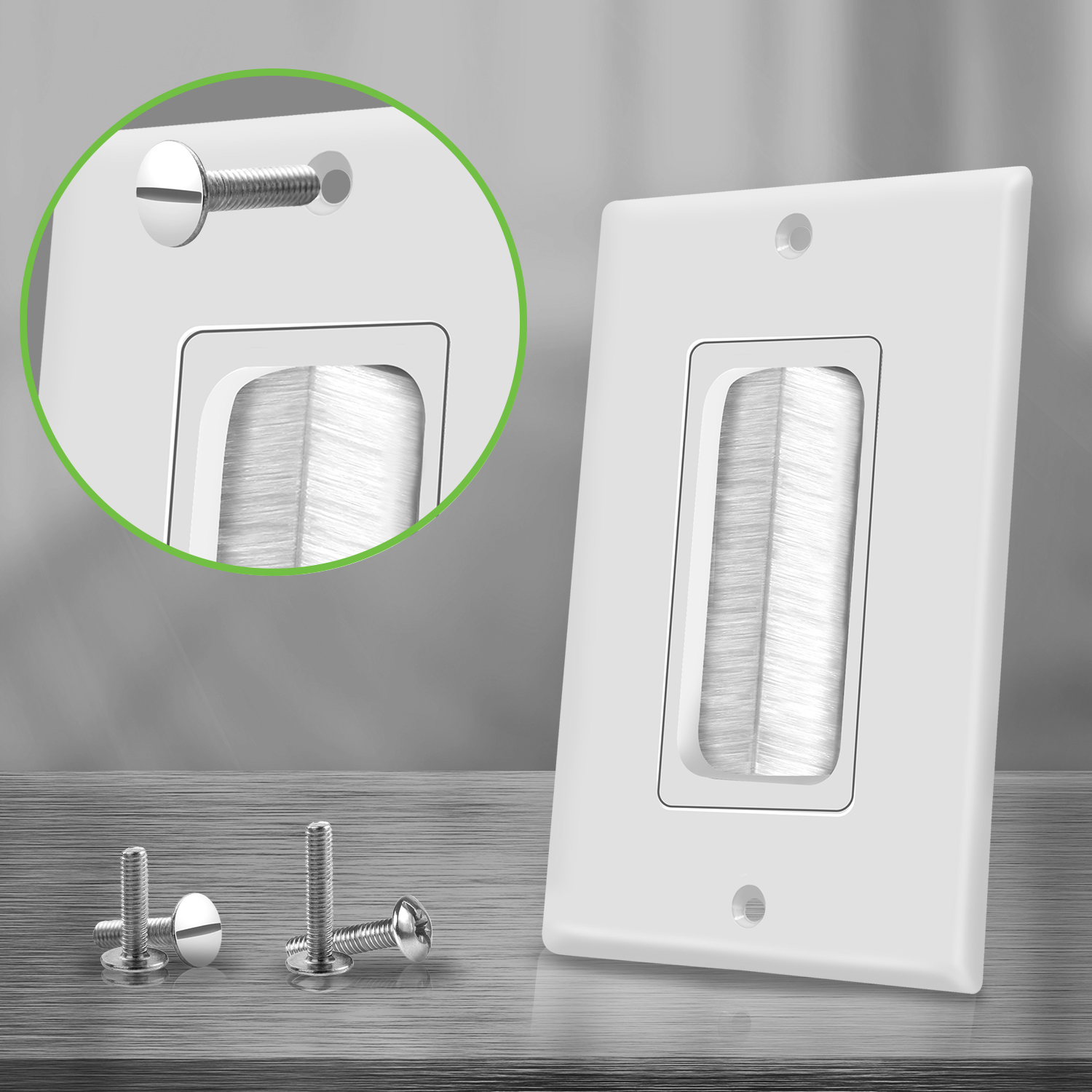 Bristled Pass-Through Wall Plate | TOPGREENER