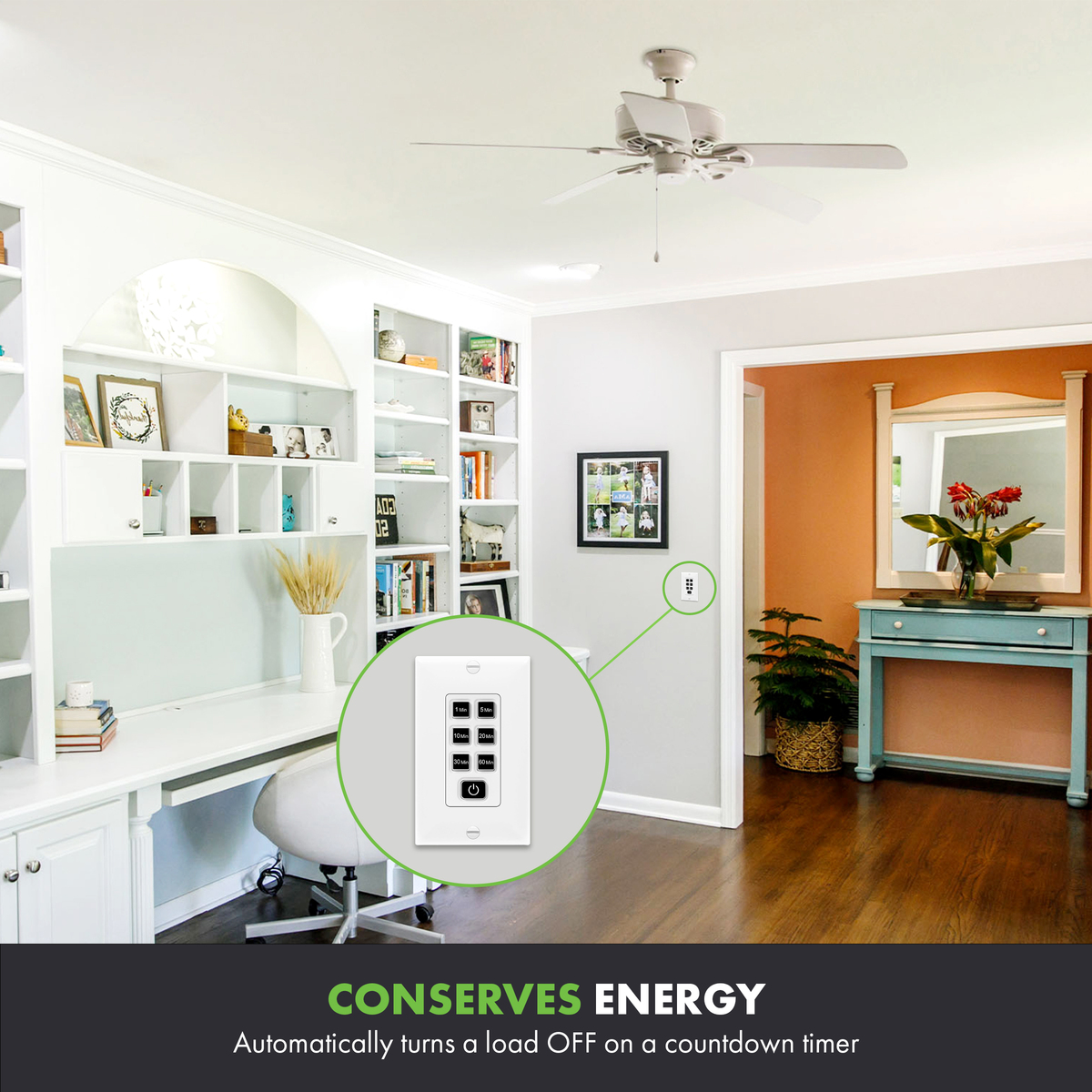 1-Hour Countdown Timer Switch (No Neutral) | TOPGREENER