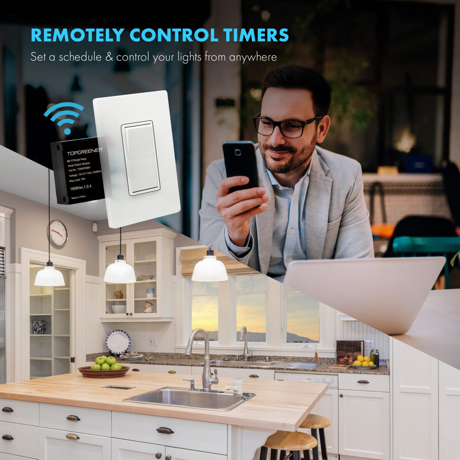 Wi-Fi Relay Module Hidden Smart Switch | TOPGREENER