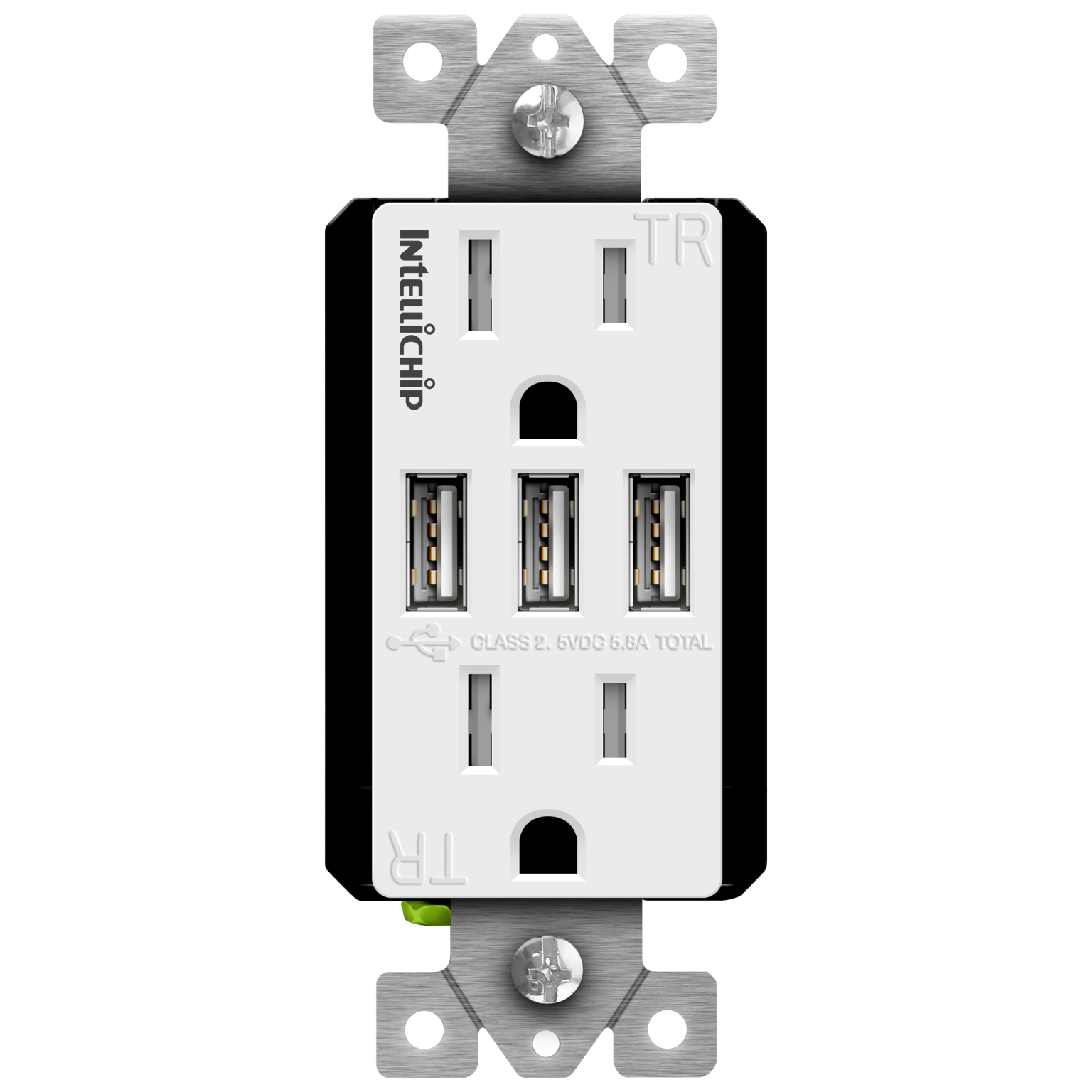 5.8A Triple USB Charging Outlet Receptacle | TOPGREENER