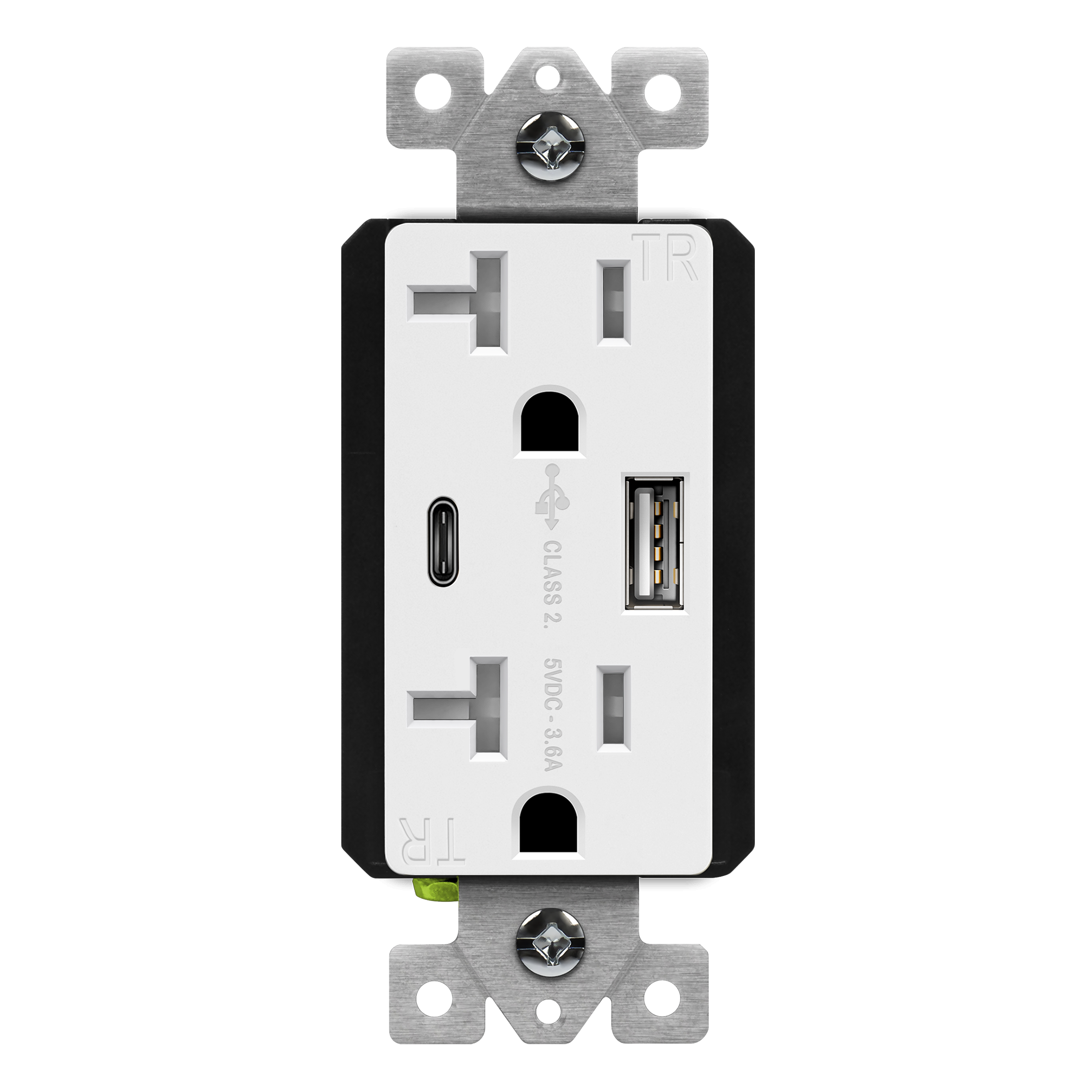 2-Port USB Outlet, Type C USB Wall Charger Outlet, 20 Amp TR Receptacle ...